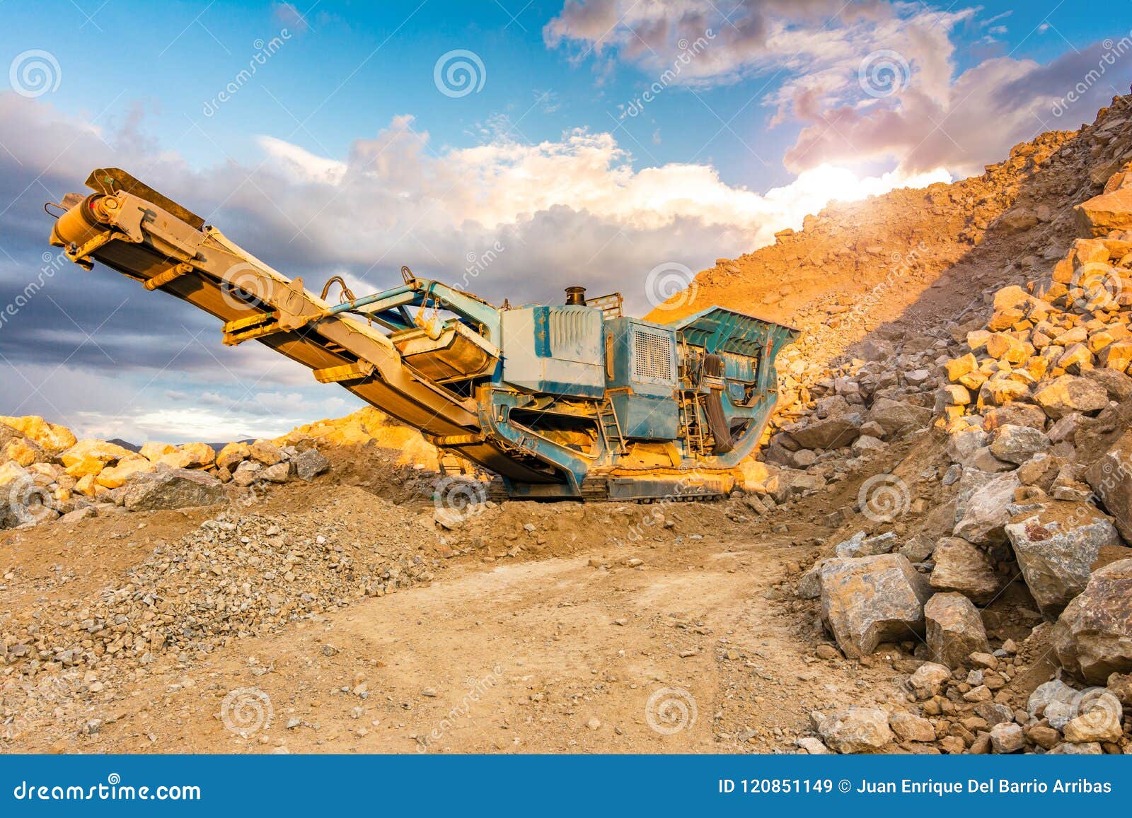 Excavator of Great Size Extracting Stone Stock Image - Image of ...