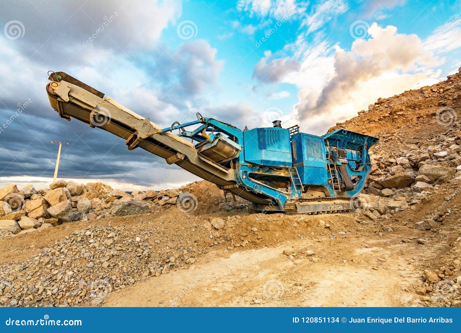 Excavator of Great Size Extracting Stone Stock Photo - Image of ...