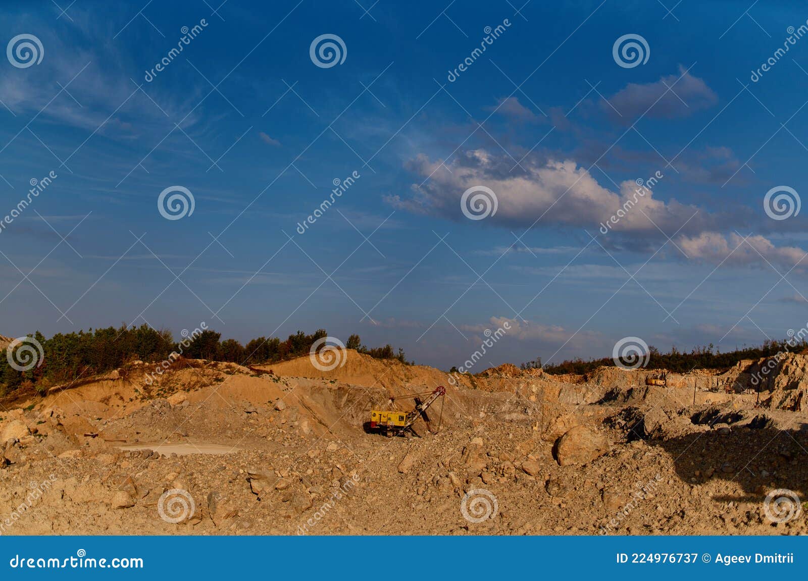 Excavator Ground Leveling Construction Site Stock Image - Image of ...