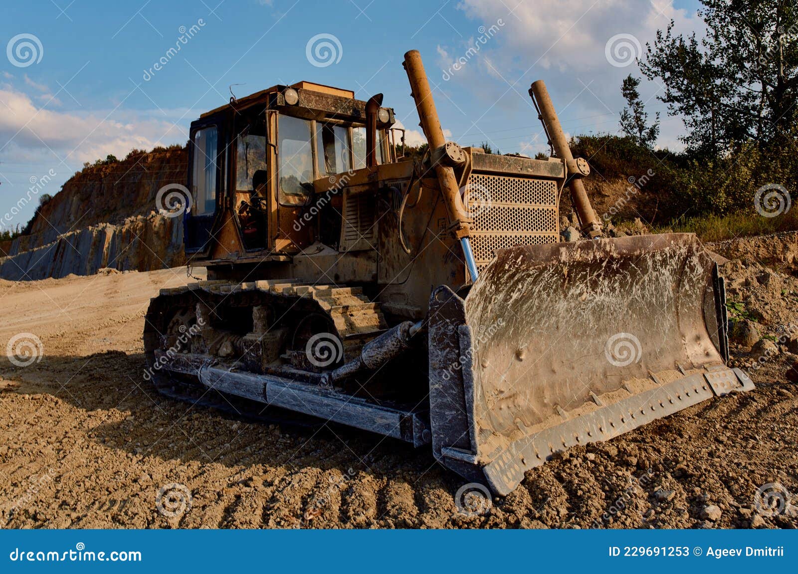 Excavator Ground Leveling and Construction Work Industry Stock Image ...