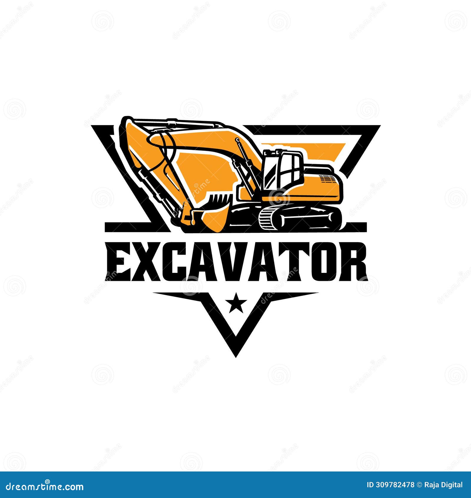 Excavator Heavy Duty Construction Logo Vector Template Isolated in ...