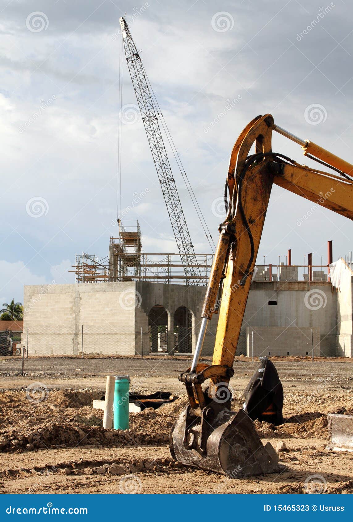 Excavator Heavy Equipment on Construction Site Stock Image - Image of ...