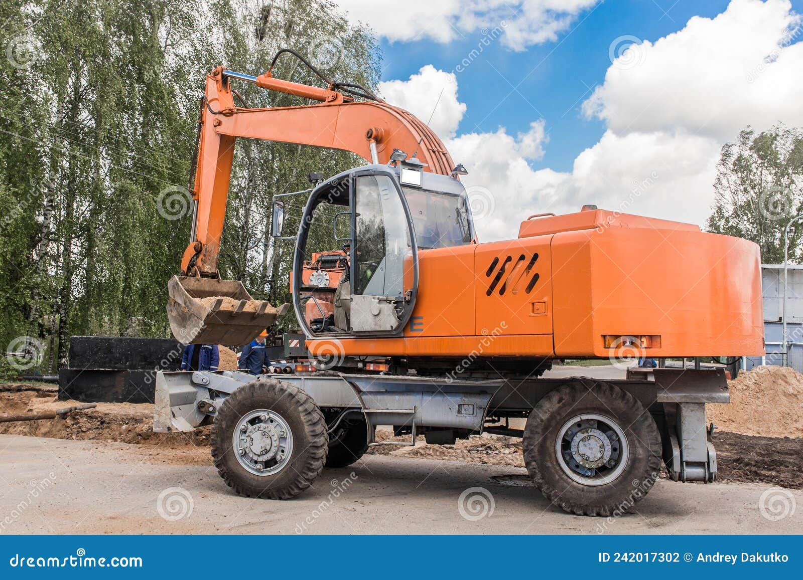 Excavator Heavy Industrial Machine Digging Equipment Excavation Work ...