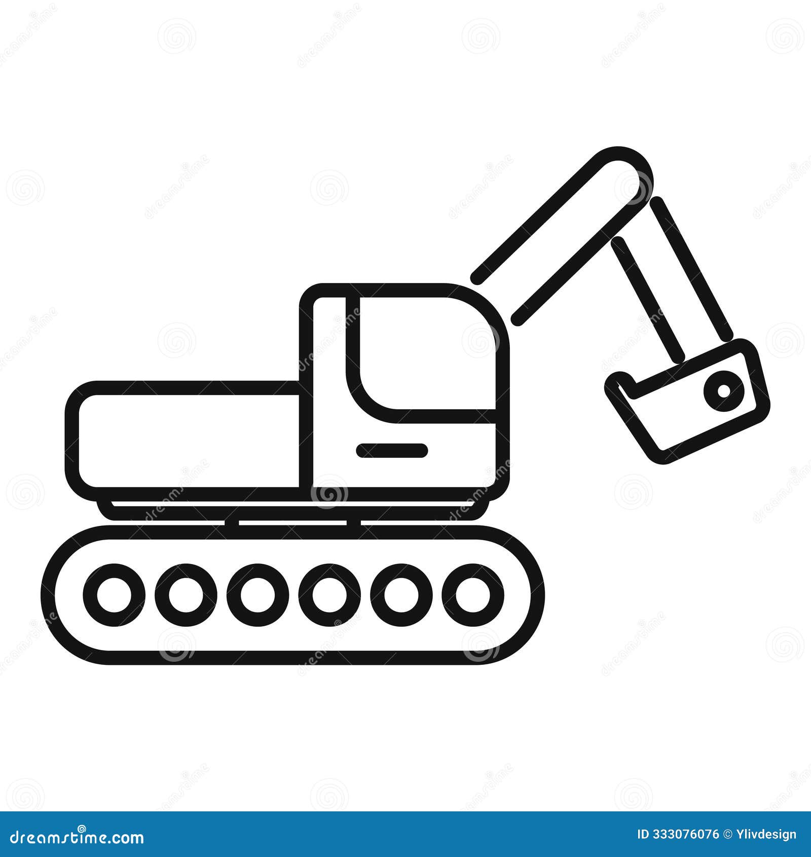 Excavator with Hydraulic Arm is Digging the Ground Stock Illustration ...
