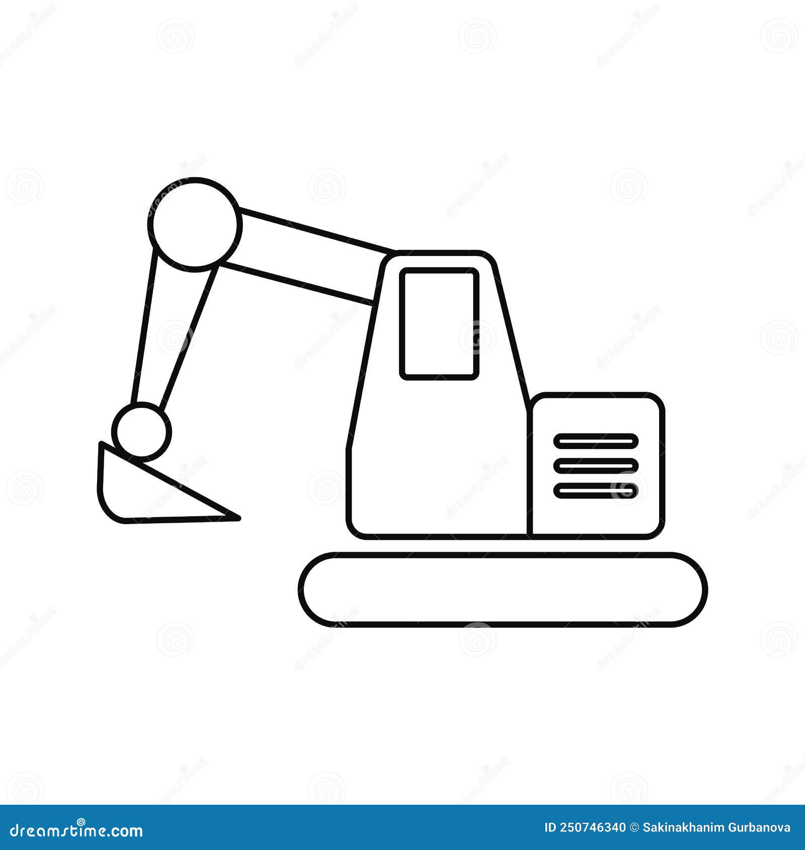 Excavator Icon. Construction Machinery Symbol Stock Vector ...