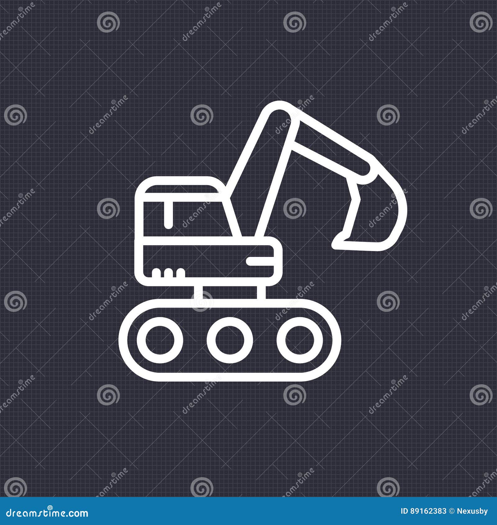 Excavator Icon, Linear Pictogram Stock Vector - Illustration of design ...