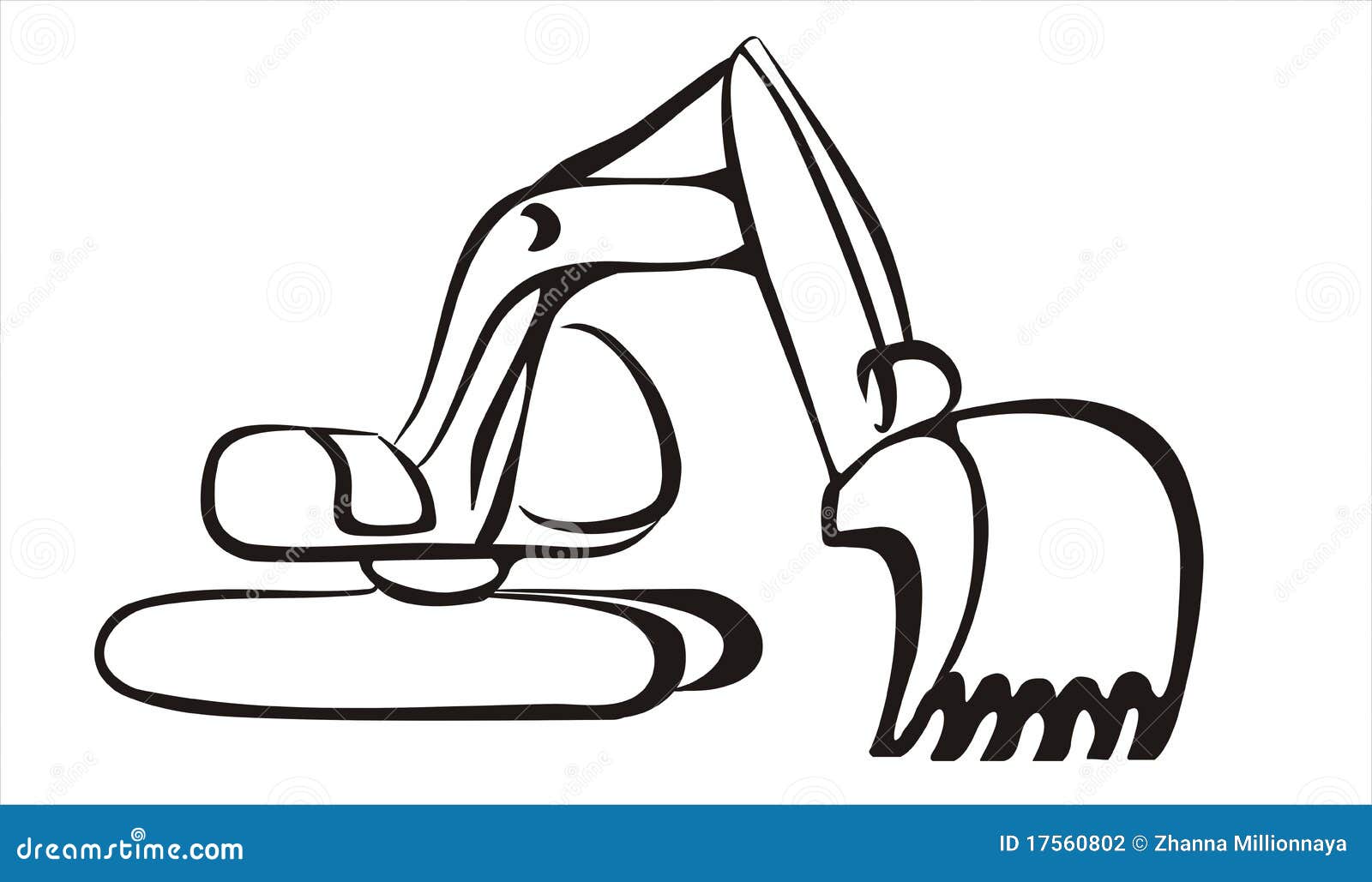Excavator Icon in Simple Black Lines Stock Vector - Illustration of ...
