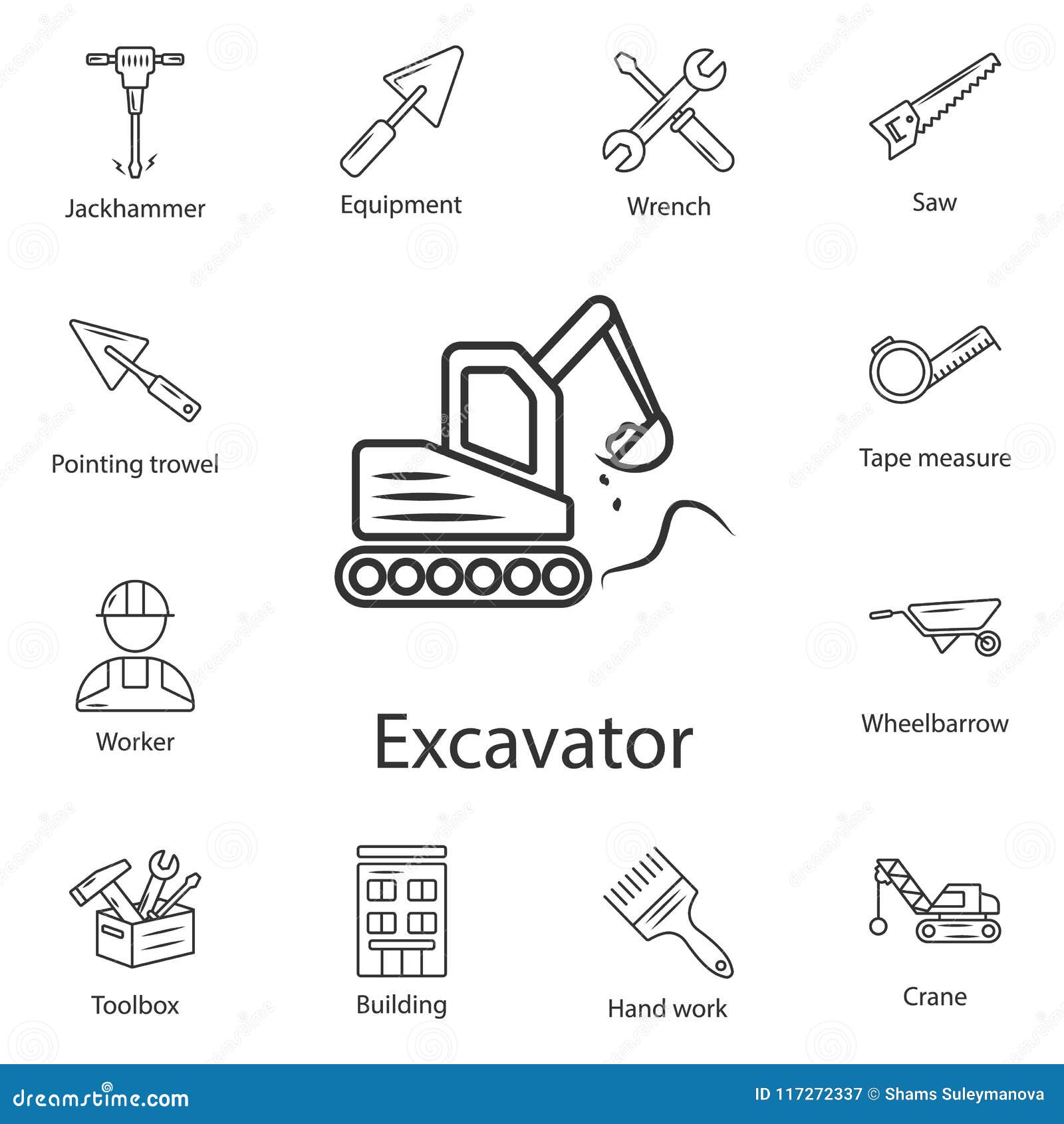 Excavator Icon. Simple Element Illustration. Excavator Symbol Design ...