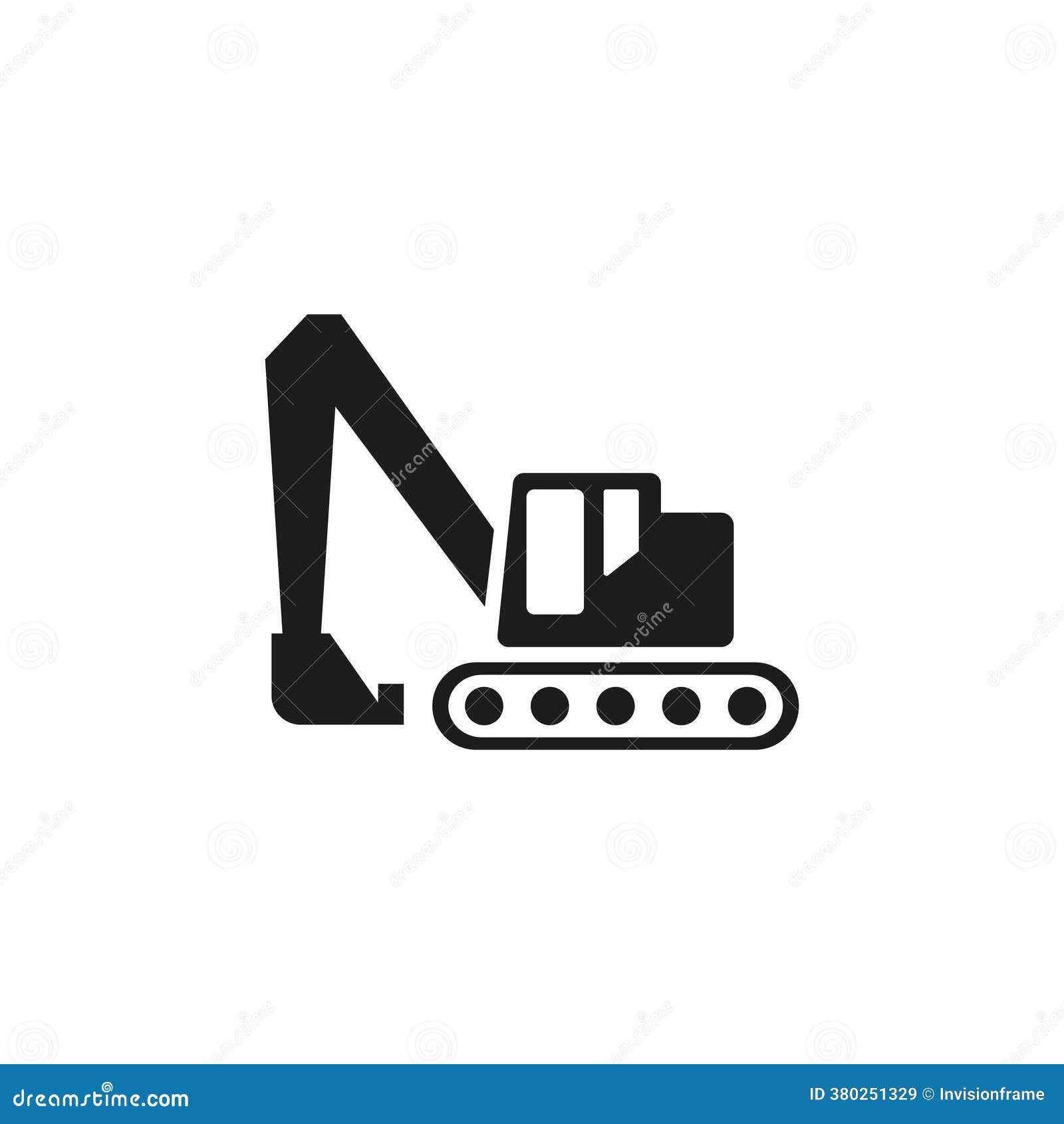 Excavator Icon Black And White Vector Sign | CartoonDealer.com #326703043
