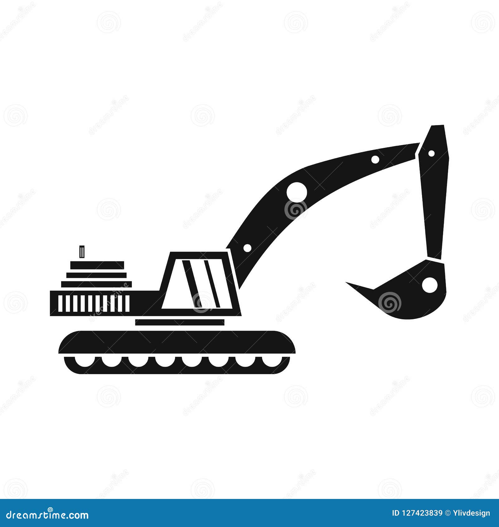 Excavator Icon in Simple Style Stock Illustration - Illustration of ...