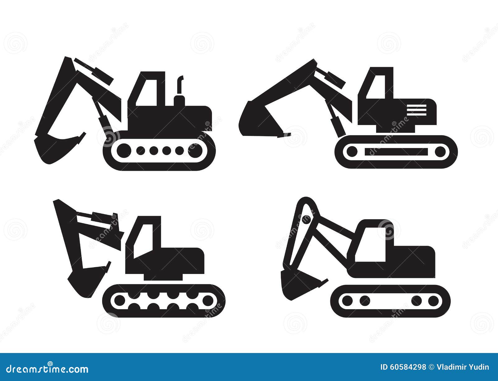 Excavator Icon Vector Illustration | CartoonDealer.com #60584298