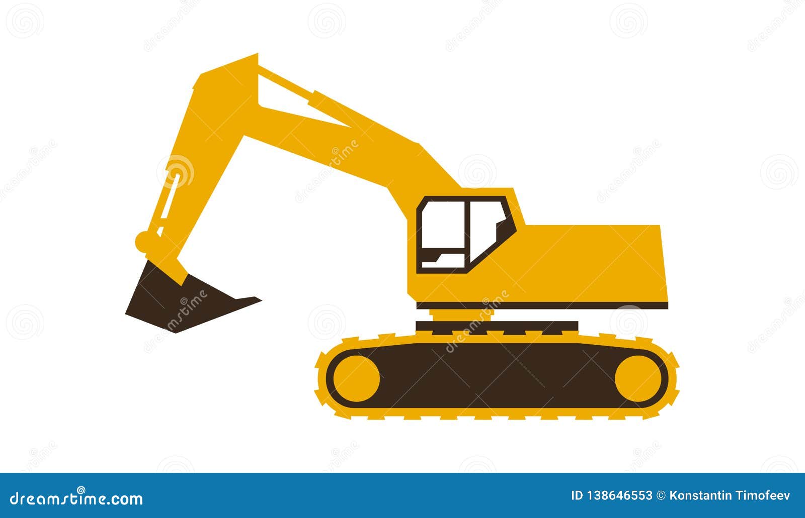 Excavator Icon. Vector Illustration. Sleek Style. Stock Vector ...