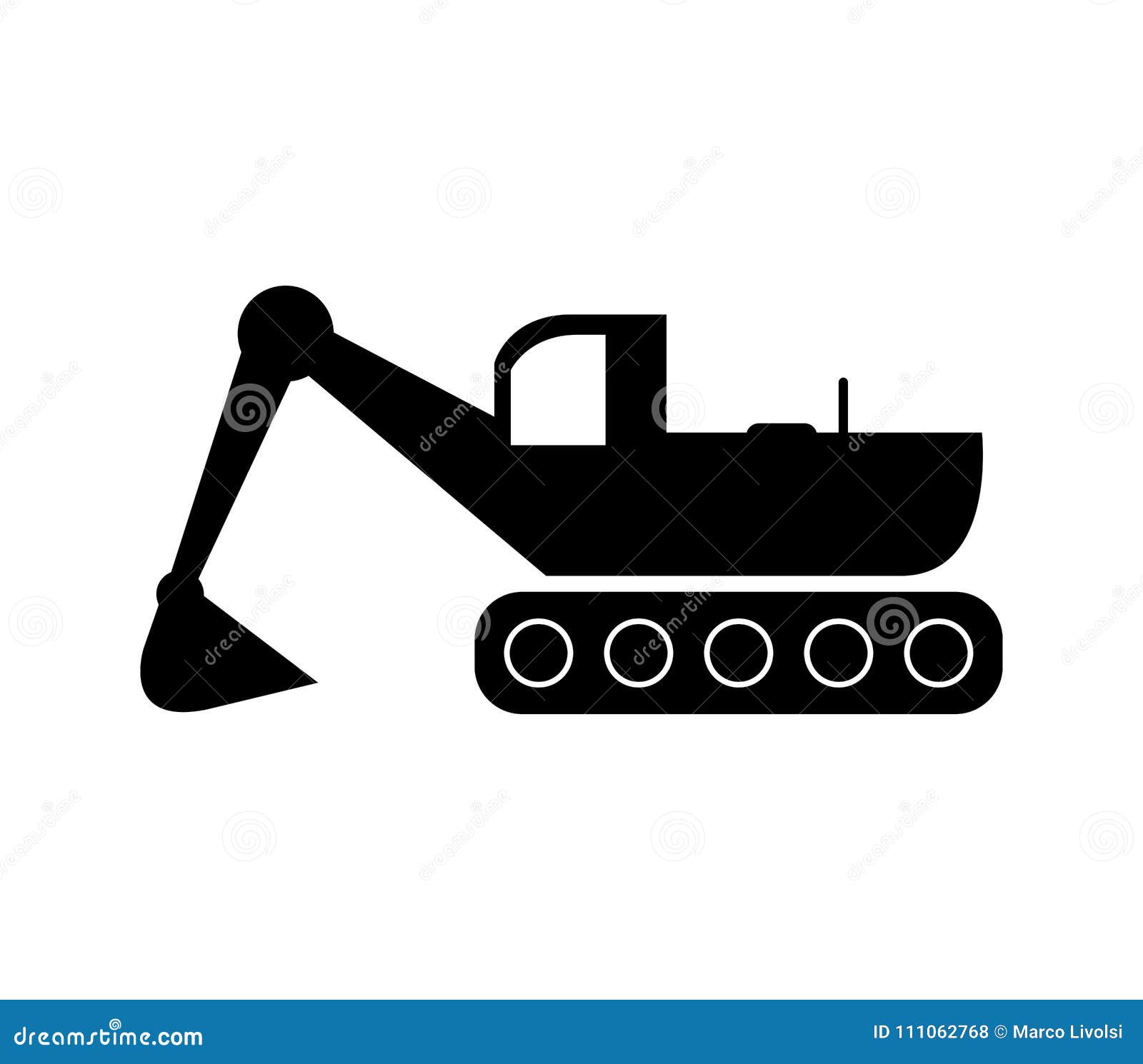 Excavator icon stock illustration. Illustration of machinery - 111062768