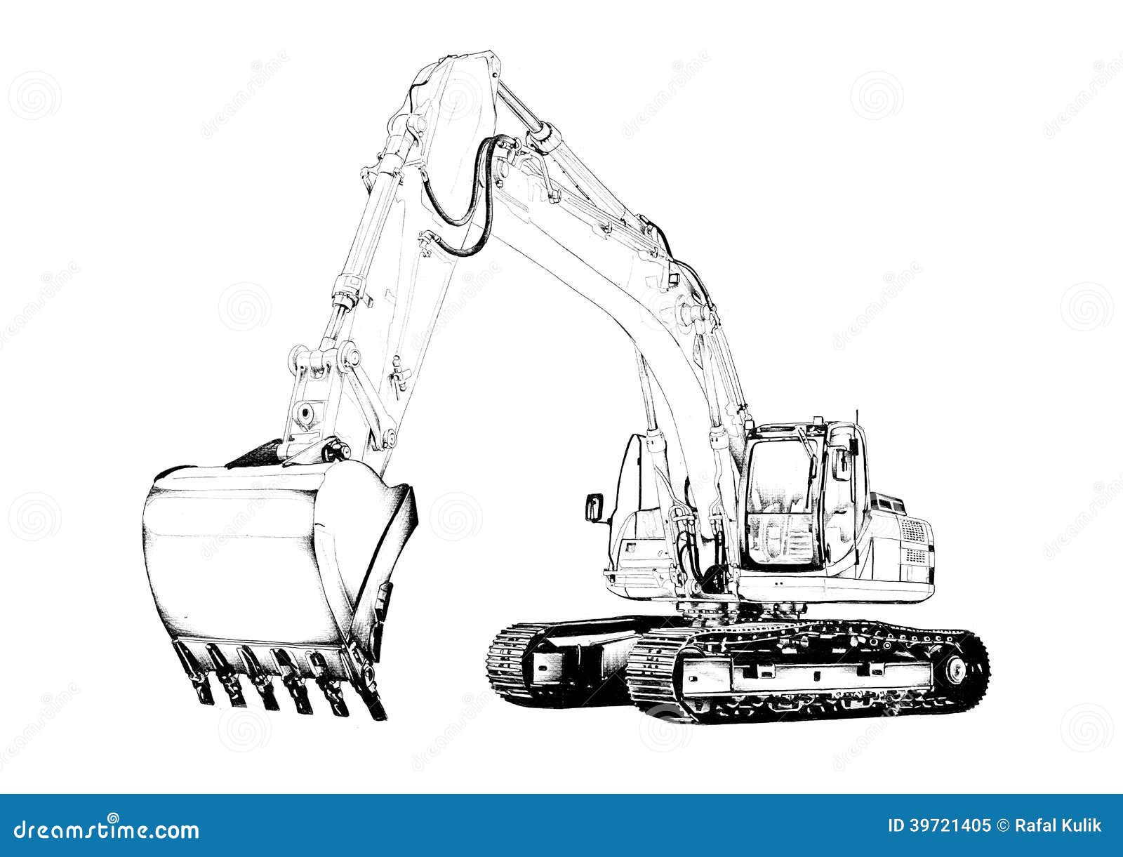 Excavator Illustration Isolated Art Drawing Stock Illustration ...