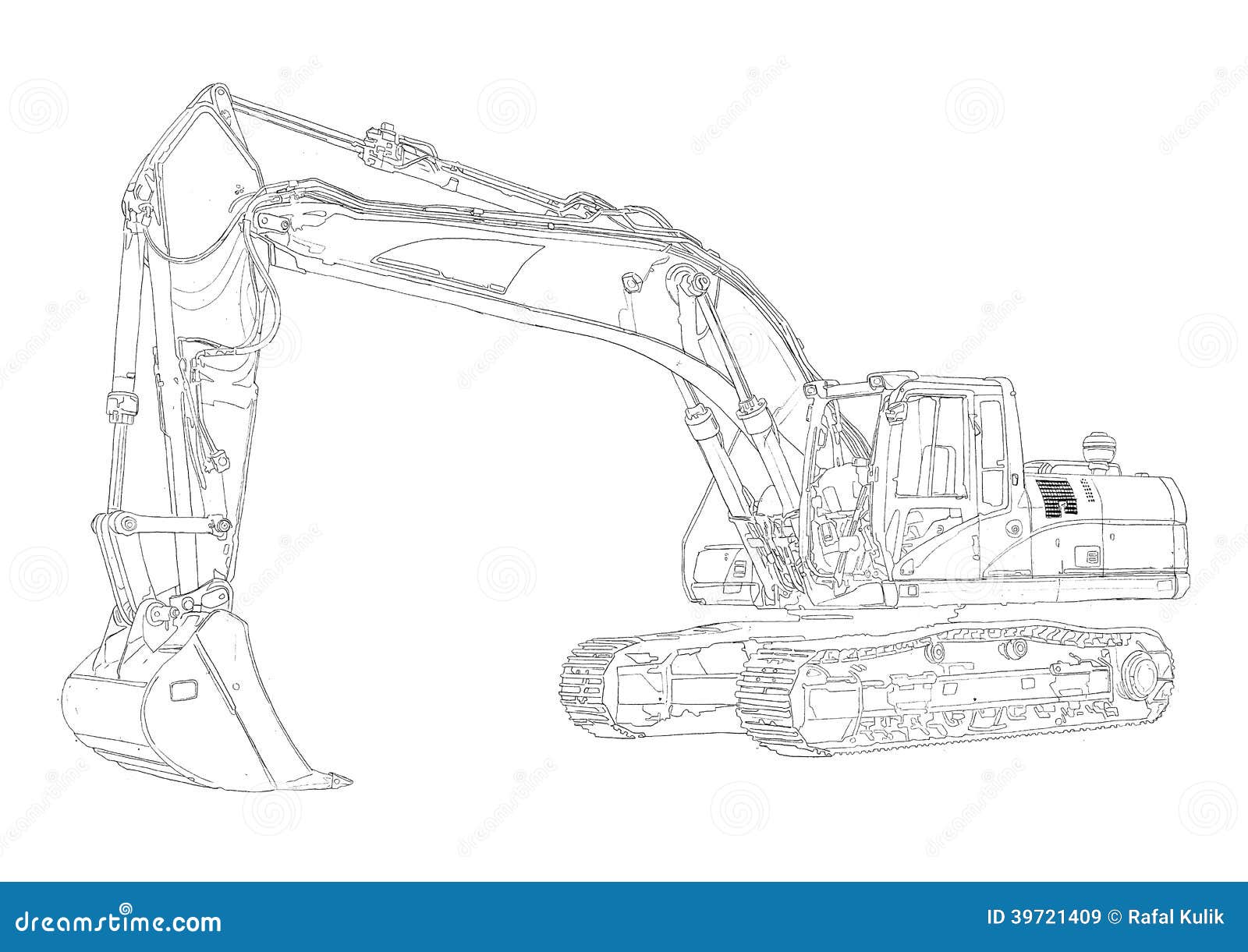Excavator Illustration Isolated Art Drawing Stock Illustration ...