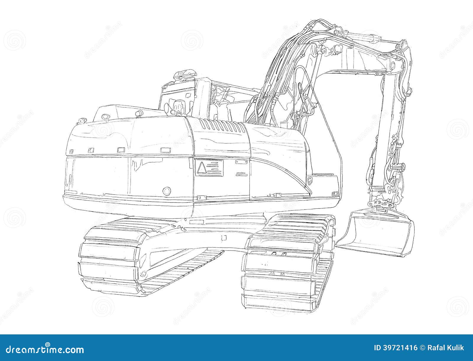 Excavator Illustration Isolated Art Drawing Stock Illustration ...