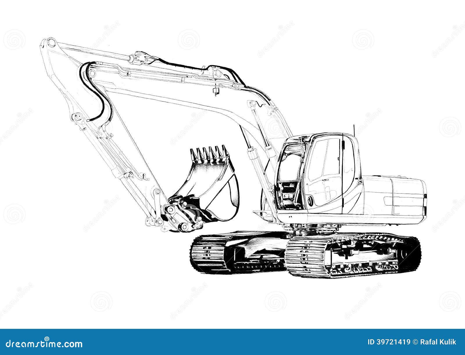 Excavator Illustration Isolated Art Drawing Stock Illustration ...