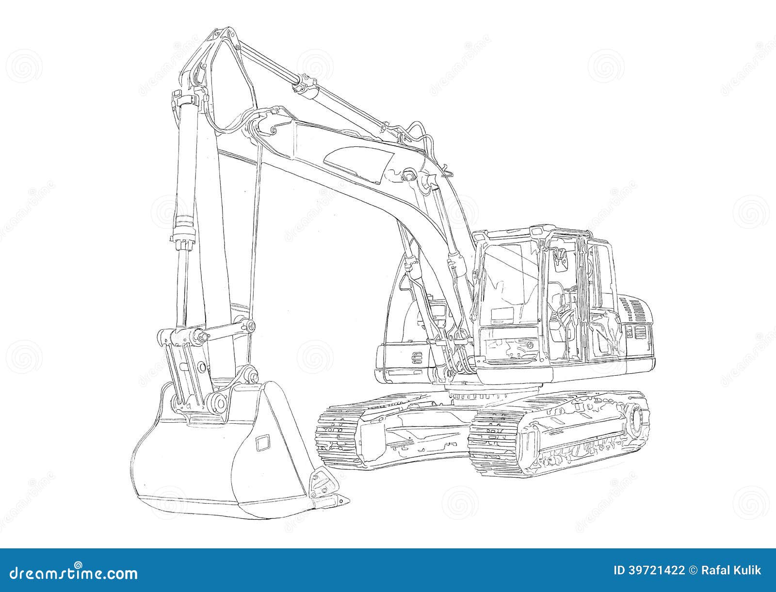 Excavator Illustration Isolated Art Drawing Stock Illustration ...