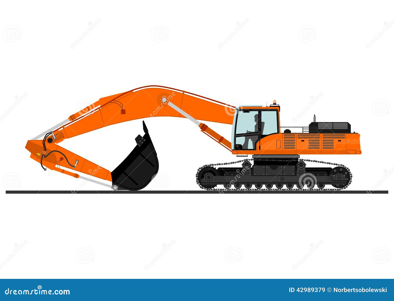 Excavator stock vector. Illustration of machine, large - 42989379