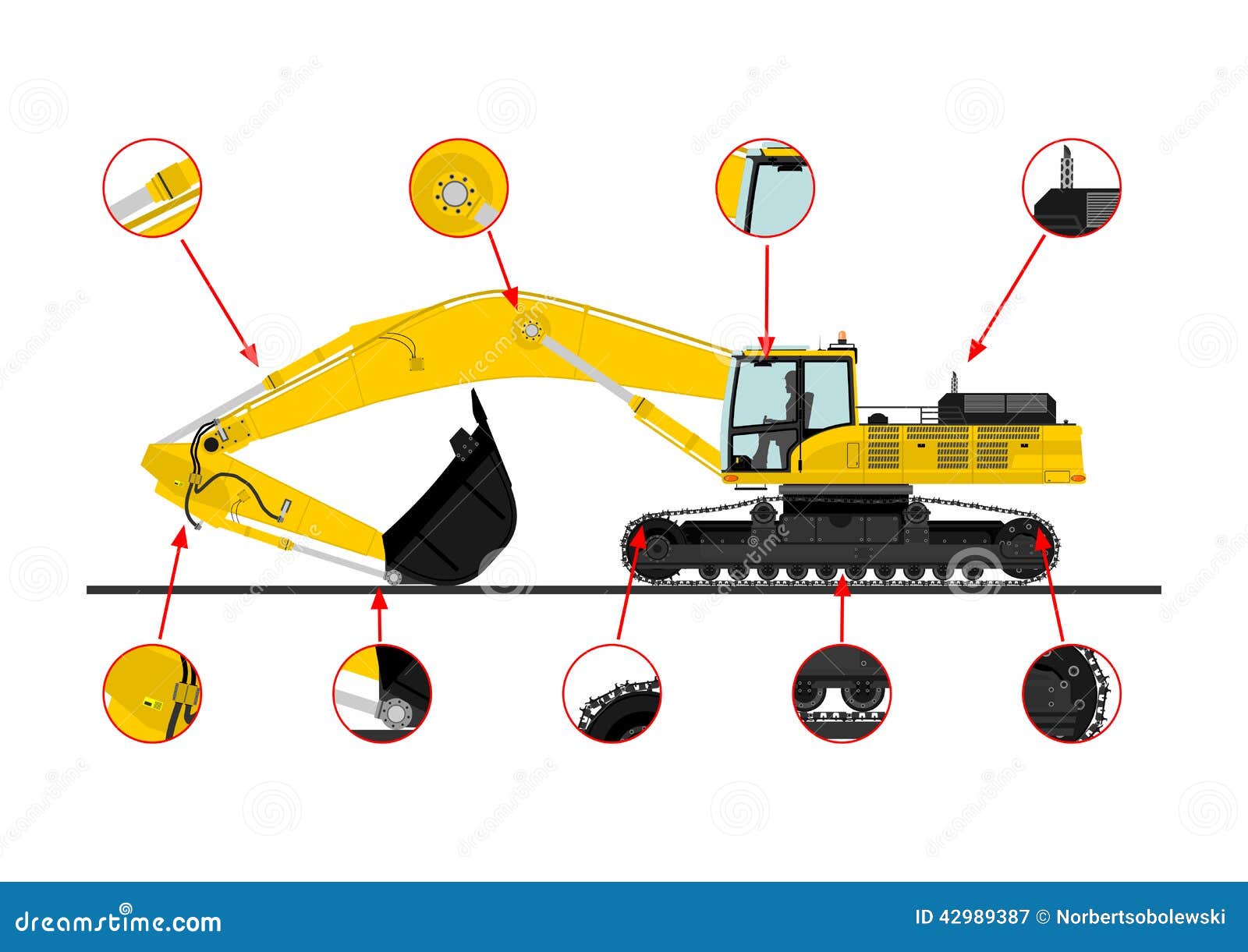 Excavator stock vector. Illustration of loader, earth - 42989387