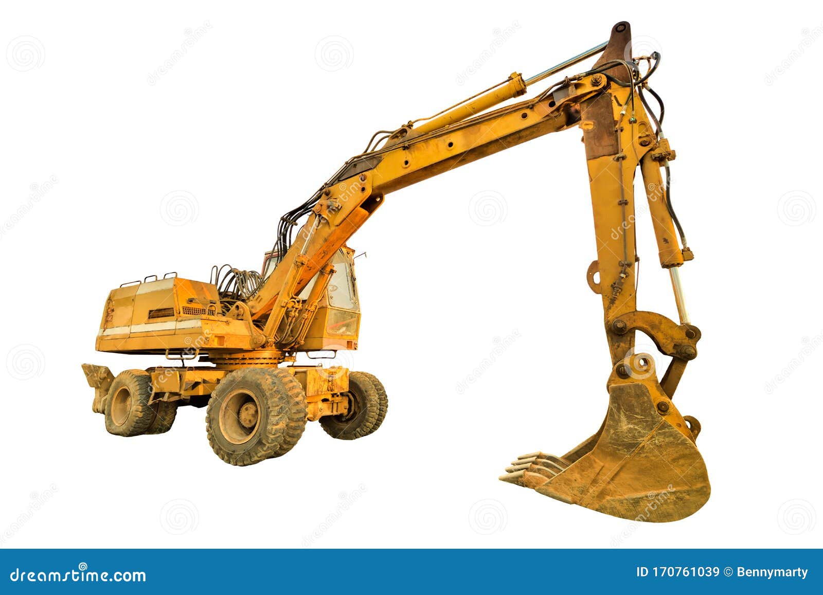 Excavator Isolated on White Stock Image - Image of excavator, copy ...
