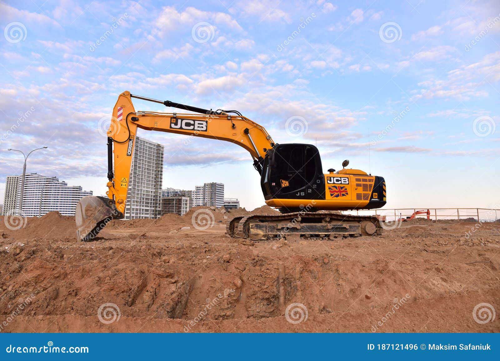 Excavator JCB JS 220 LC Working at Construction Site Editorial Photo ...