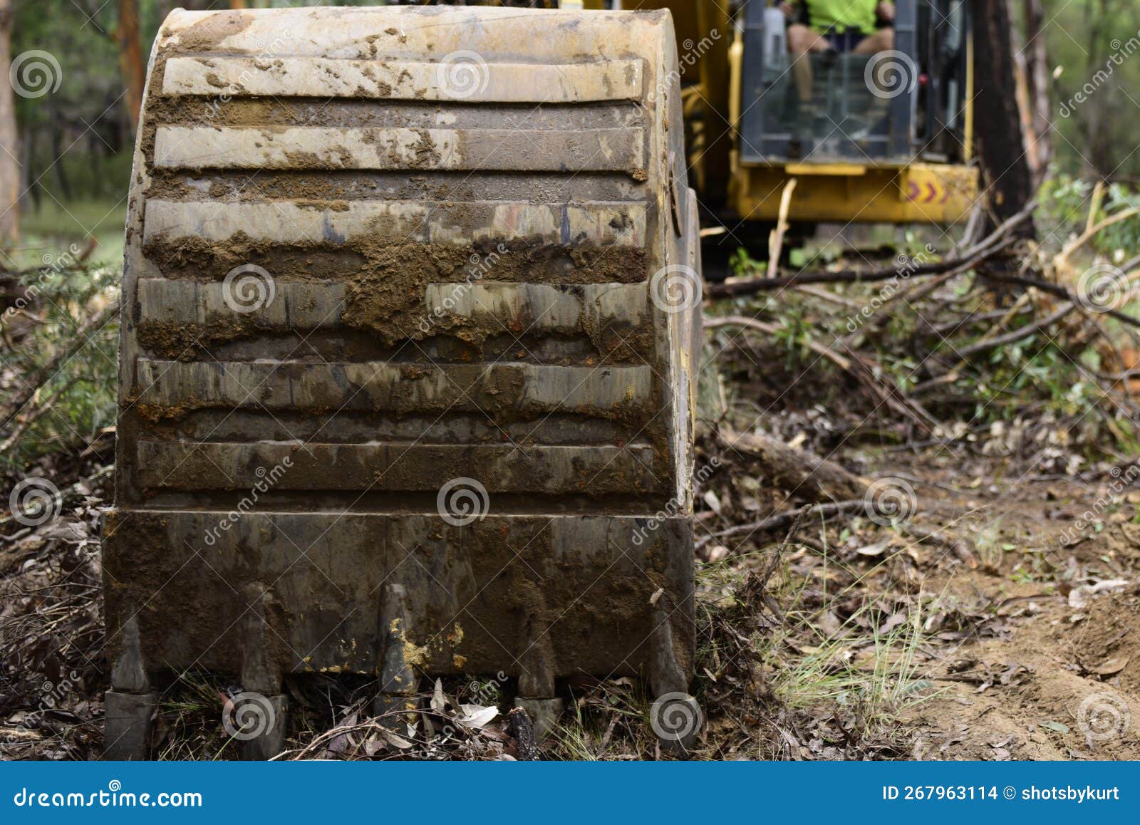 Excavator And Land Clearing At Forest Royalty-Free Stock Photo ...