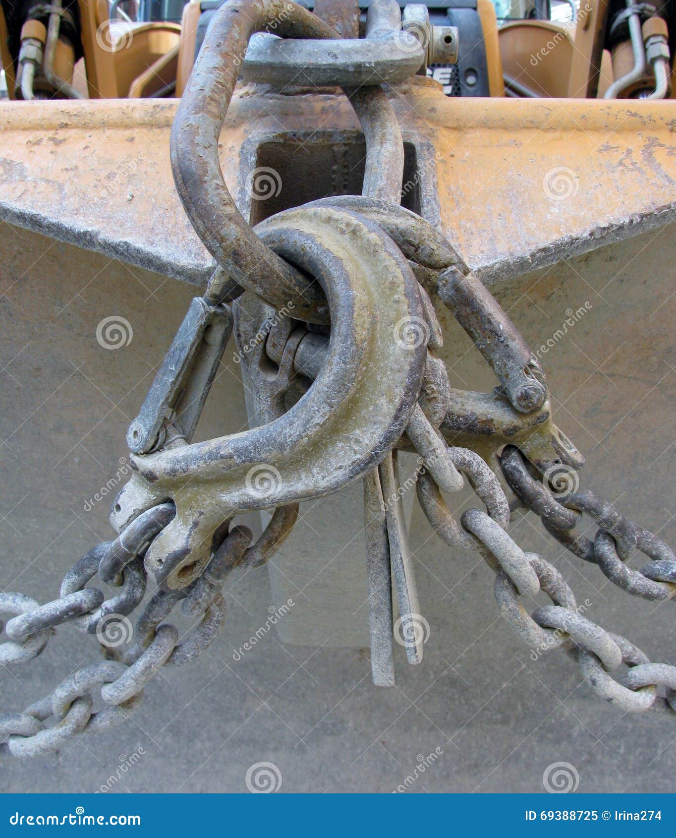 Excavator Lifting Chains and Slip Hooks Close-up Stock Image - Image of ...