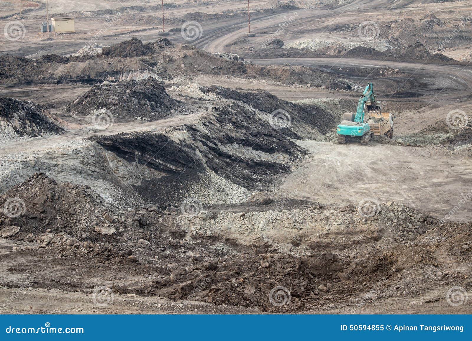 Excavator at the Lignite Opencast Mining Stock Image - Image of carbon ...