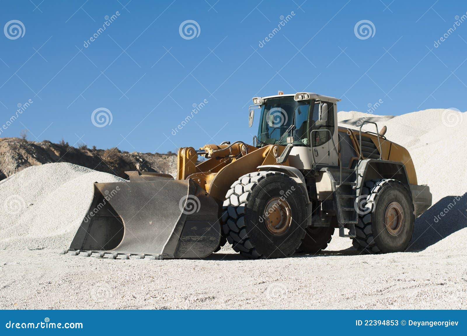 Excavator in a Limestone Quarry Stock Image - Image of heap, concrete ...