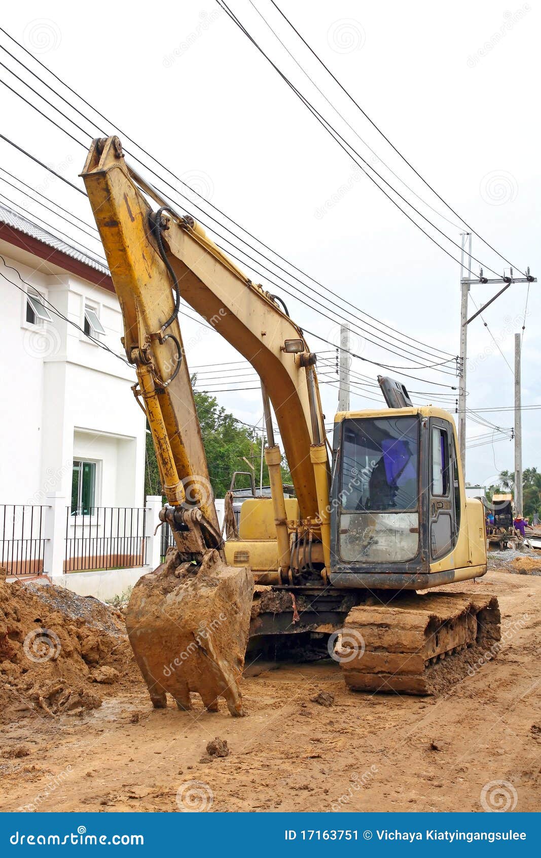 Excavator Loader With Backhoe Stock Image - Image of large, blade: 17163751