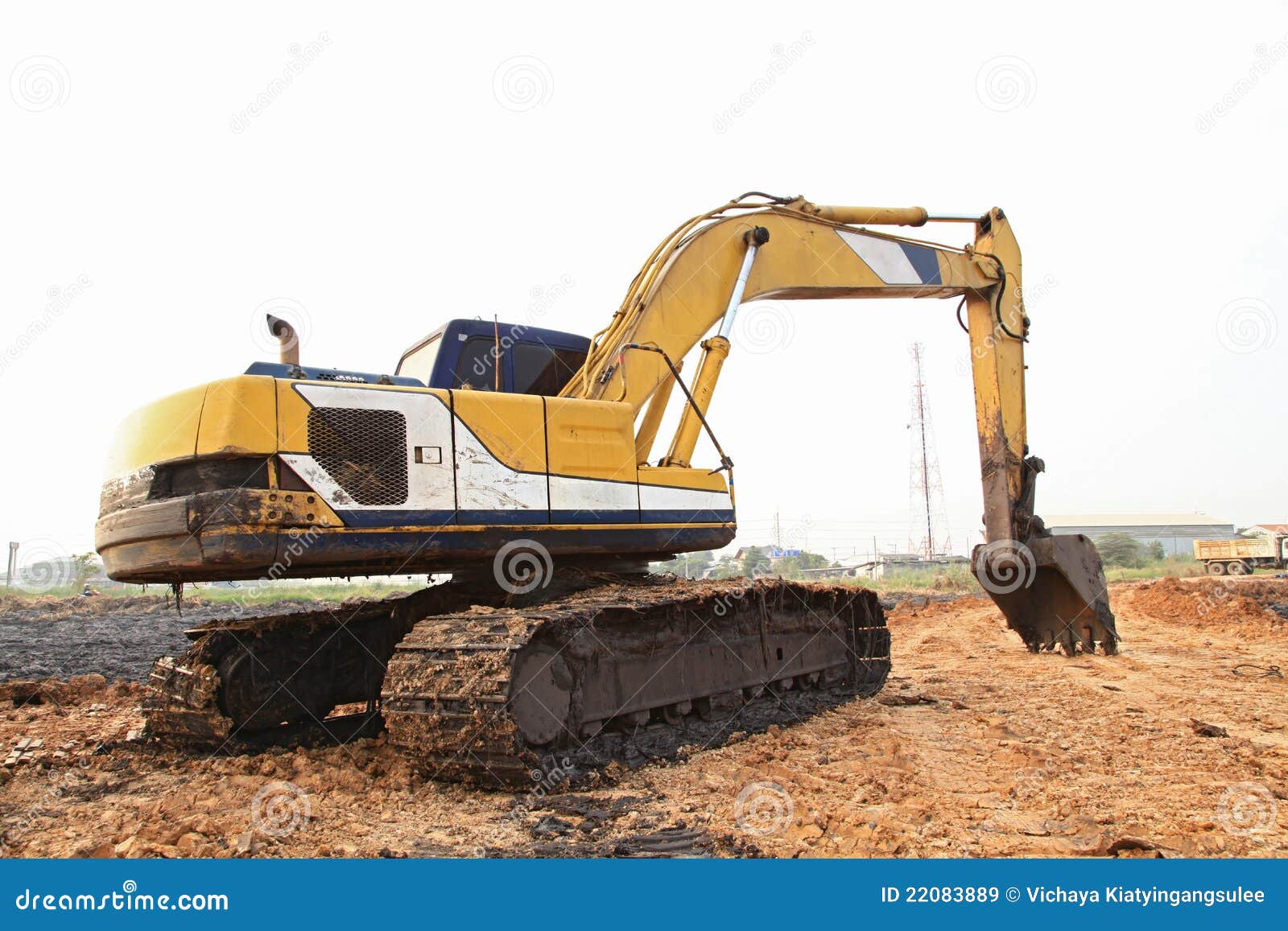 Excavator Loader with Backhoe Stock Image - Image of blade, cast: 22083889