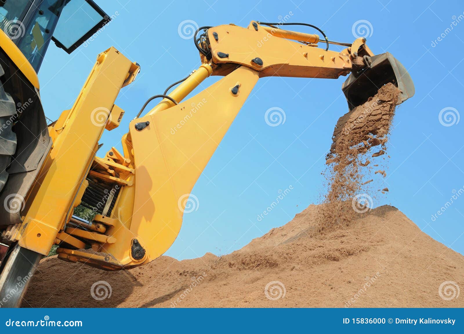 Excavator Loader with Backhoe Works Stock Photo - Image of earthmover ...
