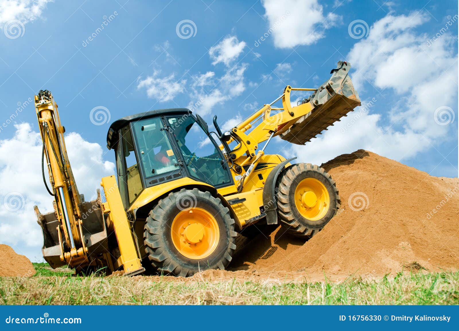 Excavator Loader with Backhoe Works Stock Photo - Image of digging ...