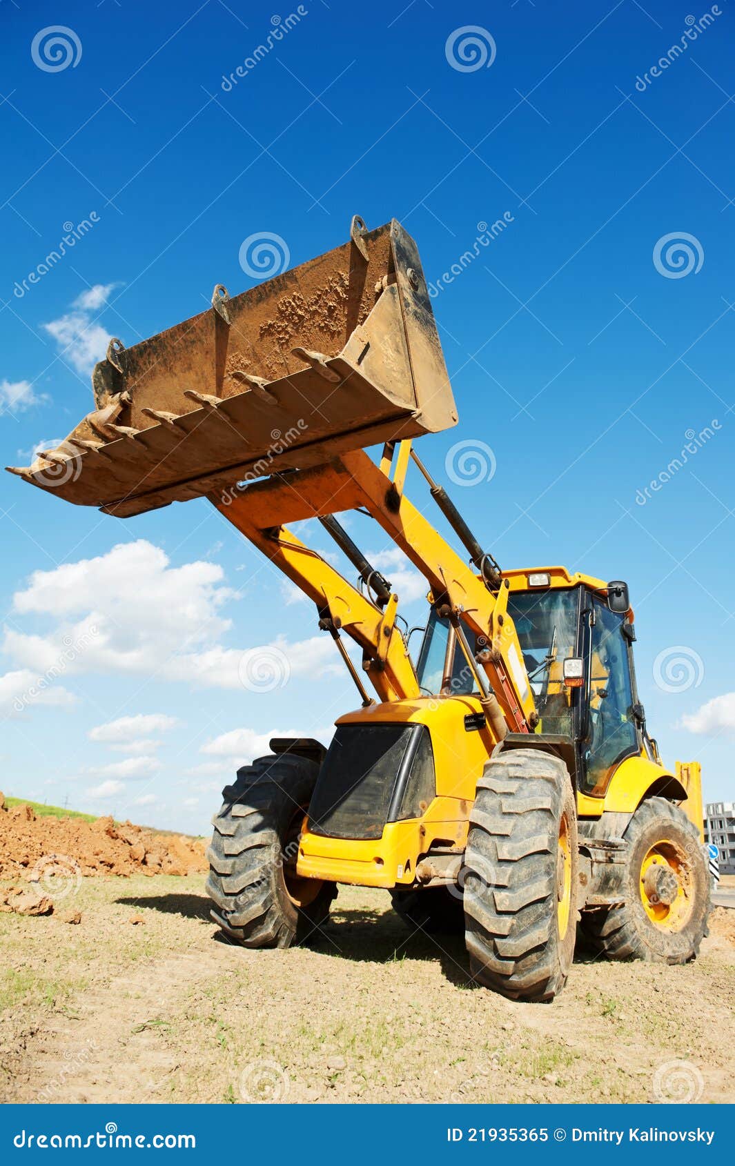 Excavator Loader with Backhoe Works Stock Image - Image of blade ...