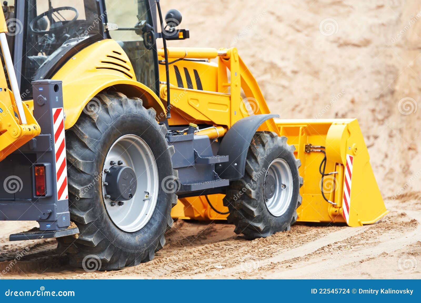 Excavator Loader with Backhoe Works Stock Photo - Image of construction ...
