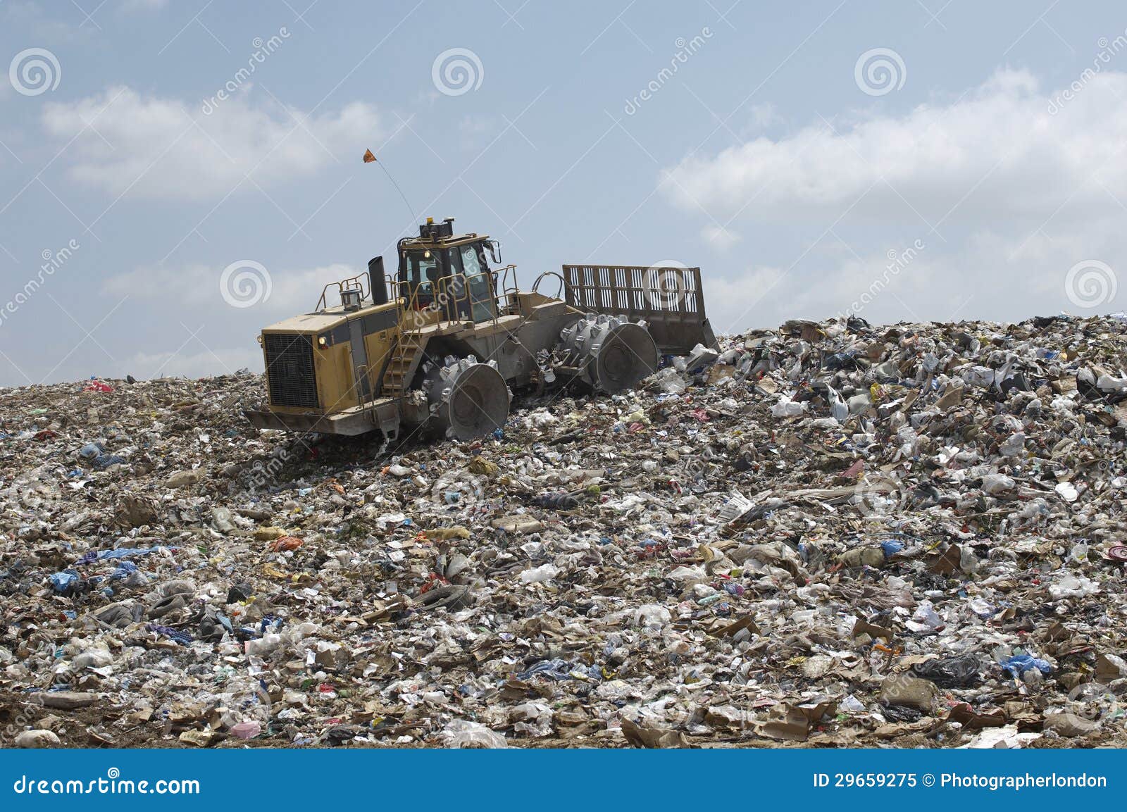 Excavator Loader at Dumping Ground Stock Image - Image of junkyard ...