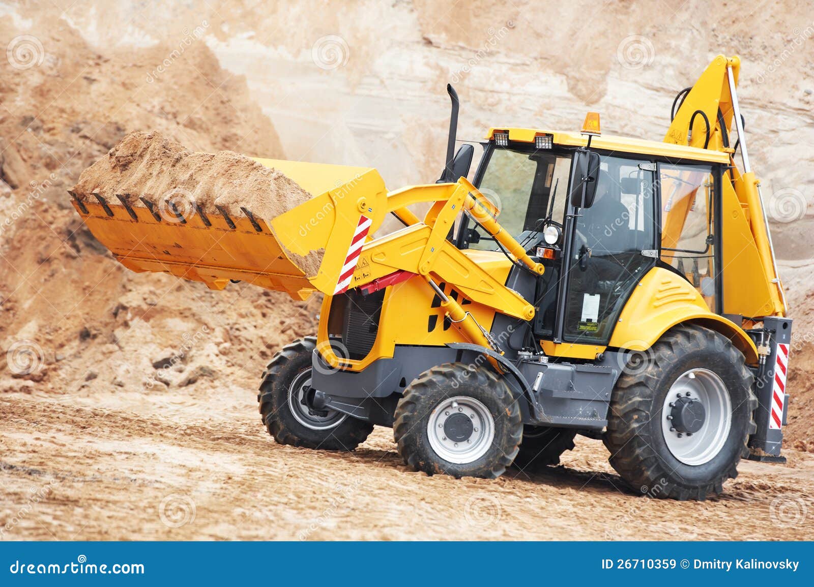 Excavator Loader at Earth Moving Works Stock Image - Image of ...