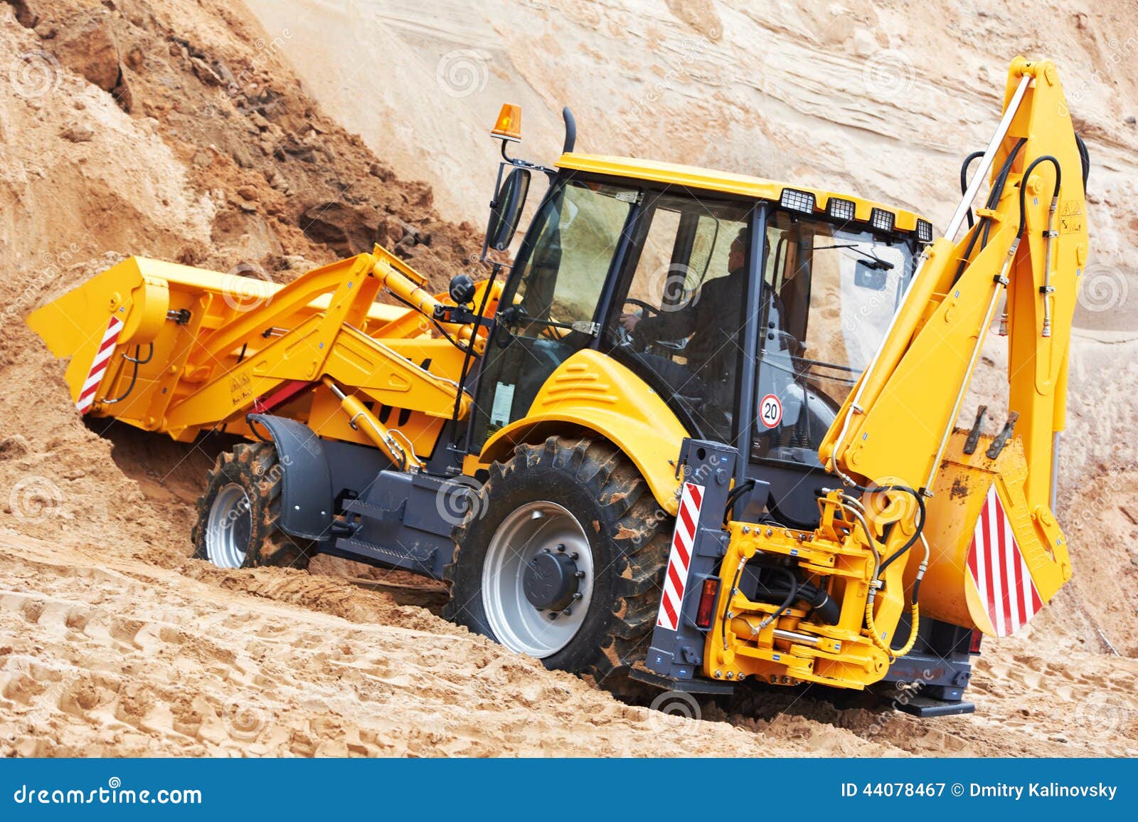 Excavator Loader at Earth Moving Works Stock Image - Image of soil ...