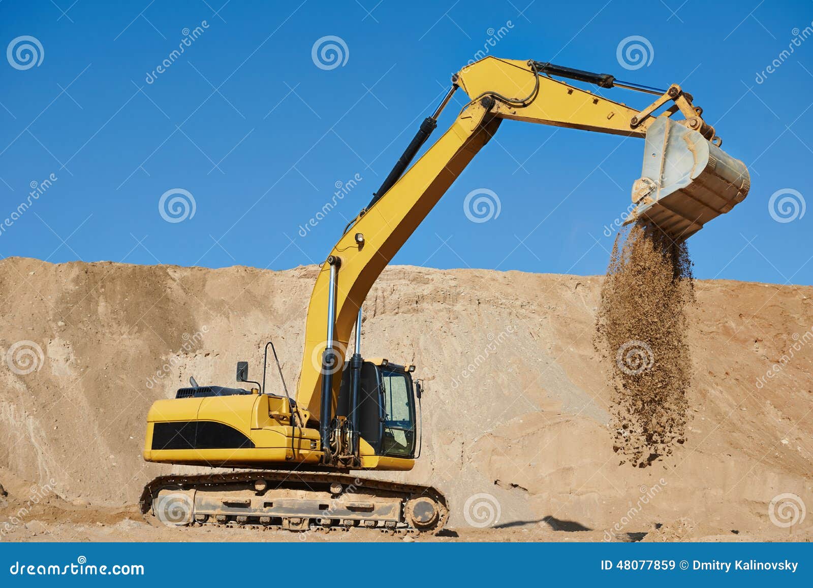 Excavator Loader at Earthmoving Works Stock Image - Image of earthwork ...