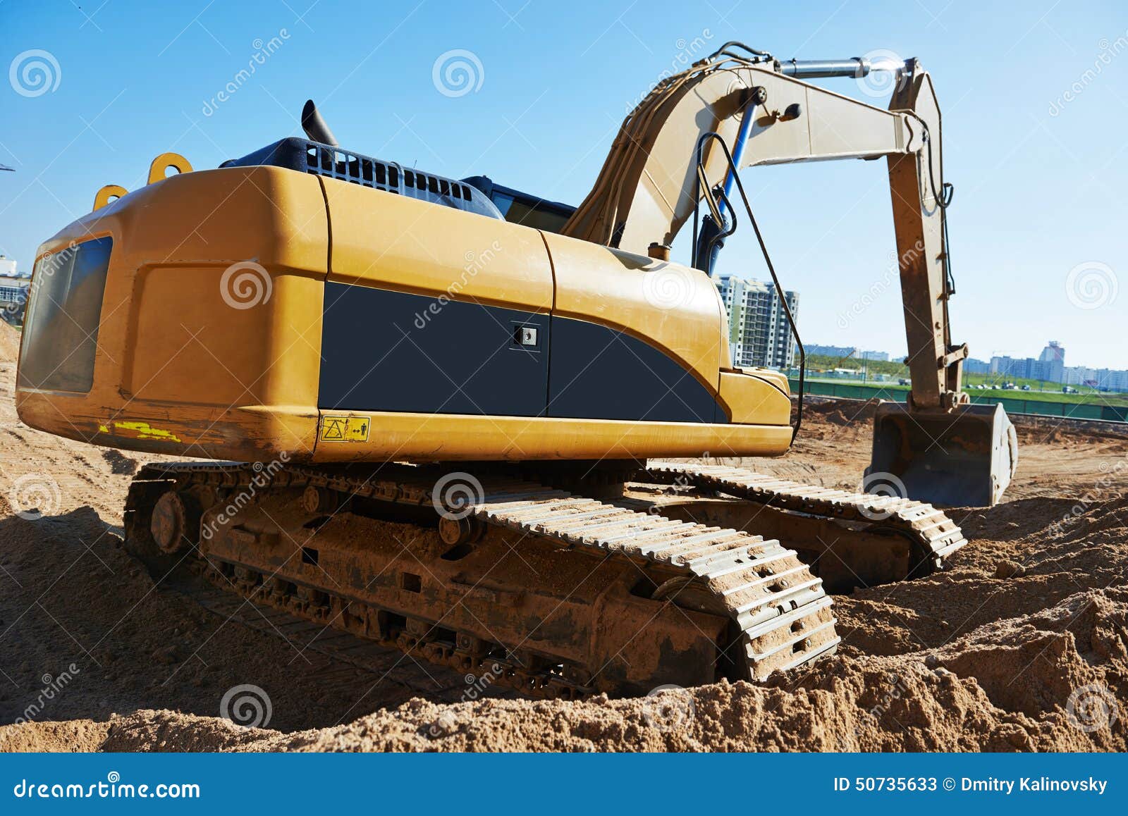 Excavator Loader at Earthmoving Works Stock Image - Image of mover ...