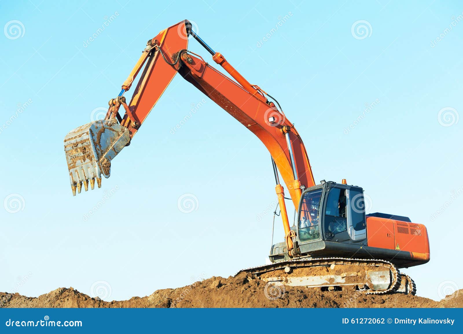 Excavator Loader at Earthmoving Works Stock Photo - Image of excavation ...