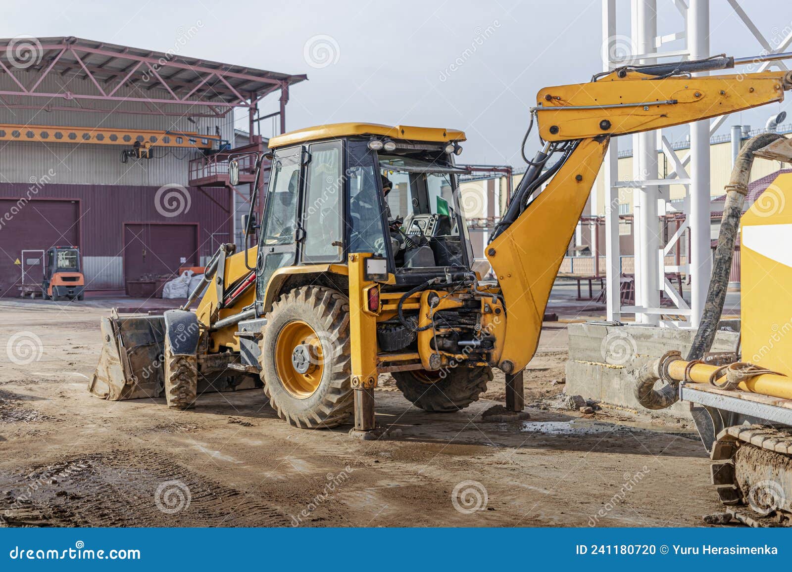 An Excavator or Loader Helps in the Production of Monolithic Reinforced ...