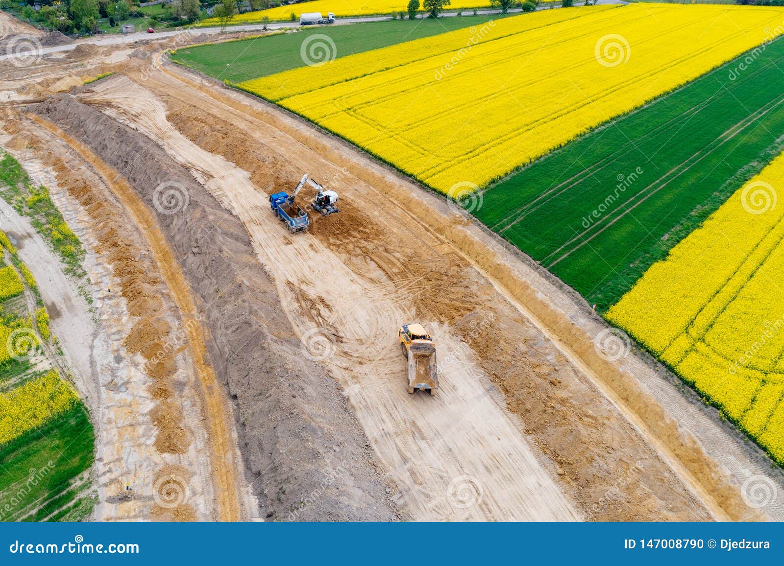 Excavator Loader Loading Ground on Truck Stock Photo - Image of ...