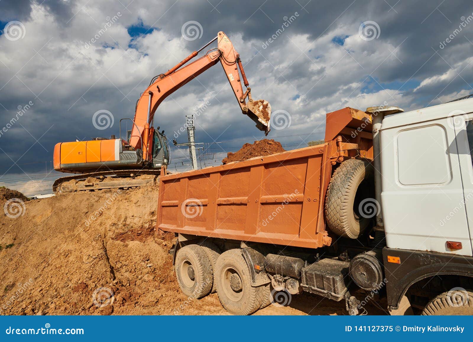 Excavator Loader Machine at Construction Site Stock Image - Image of ...