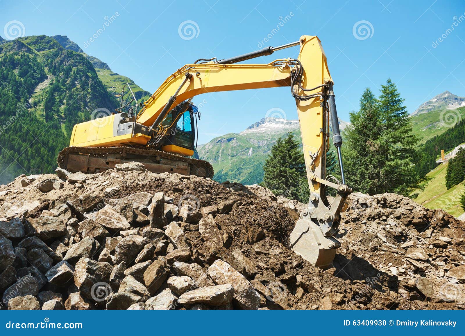 Excavator Loader Machine at Construction Site Stock Photo - Image of ...