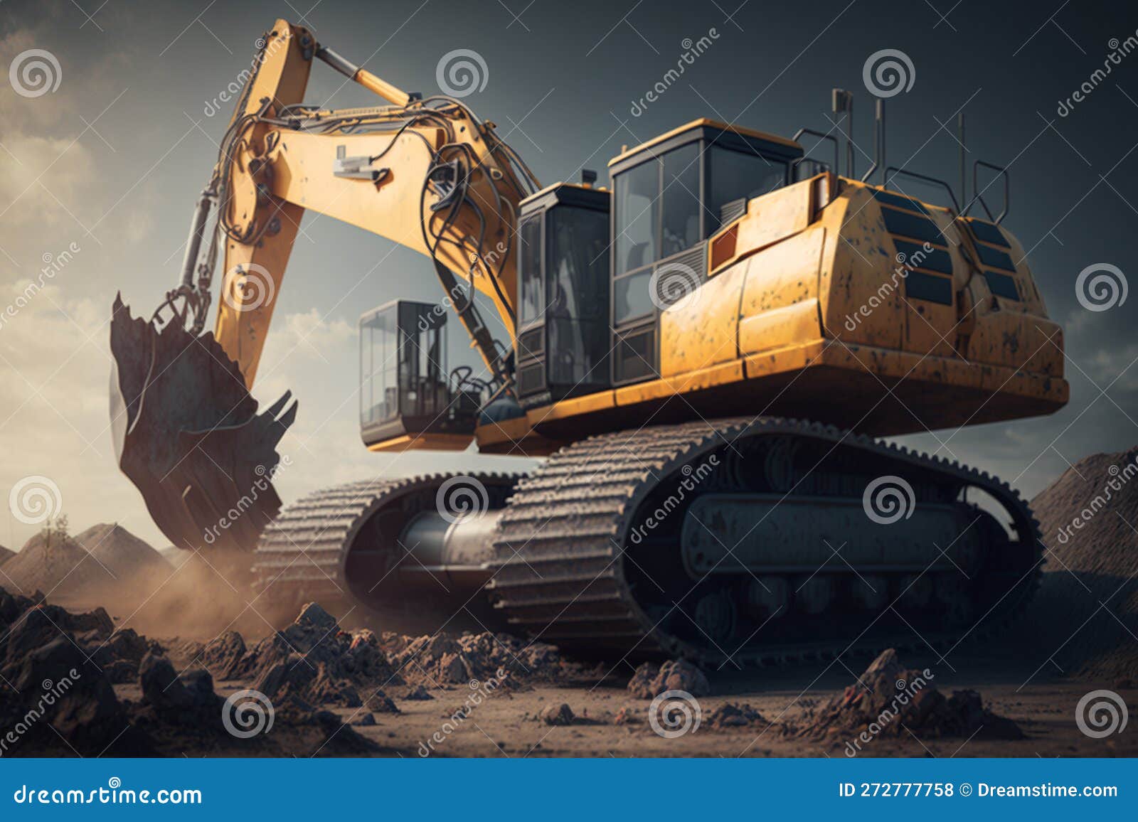 Excavator Loader Machine at Demolition Construction Site. Stock Photo ...