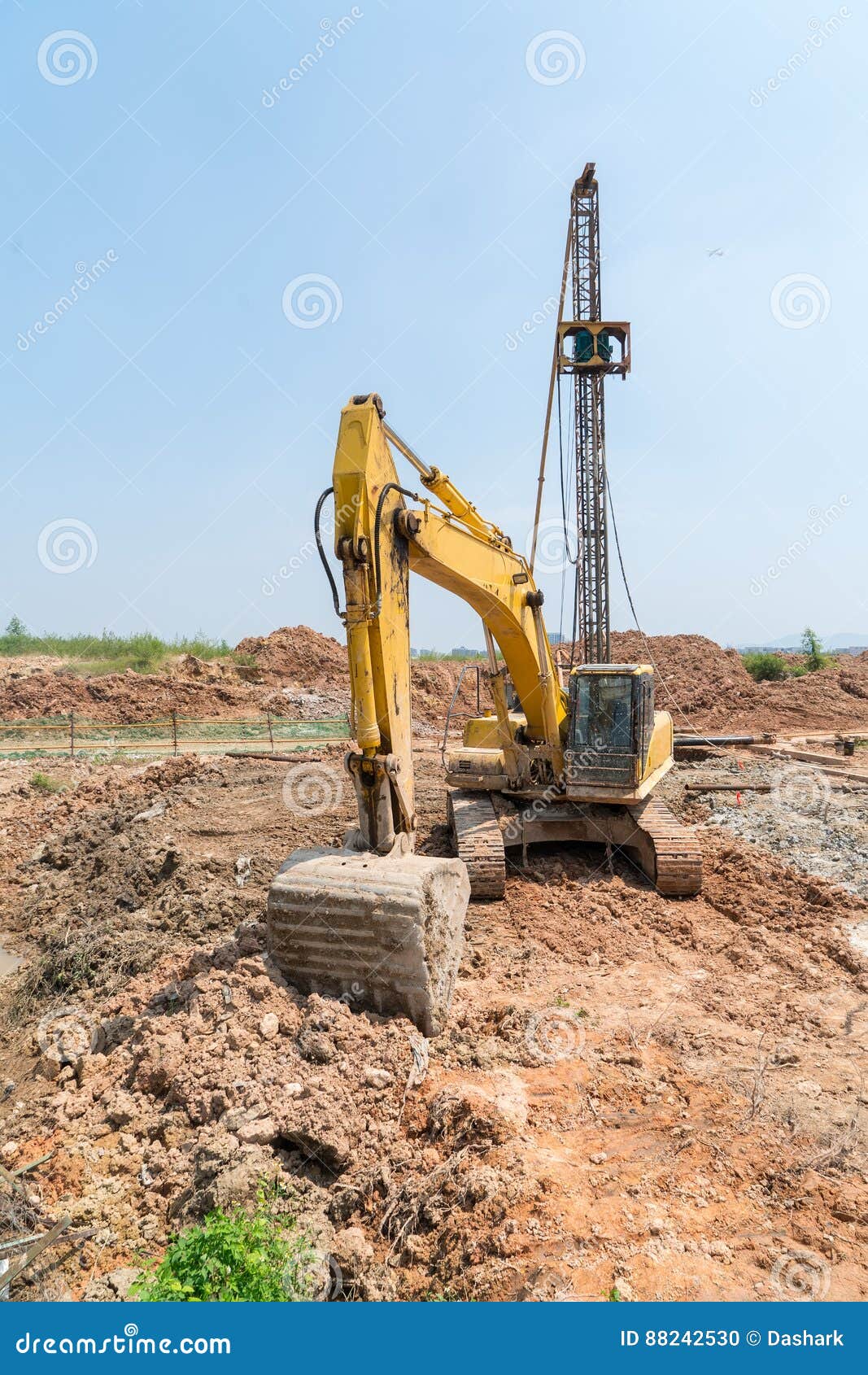Excavator Loader Machine during Earthmoving Stock Photo - Image of ...