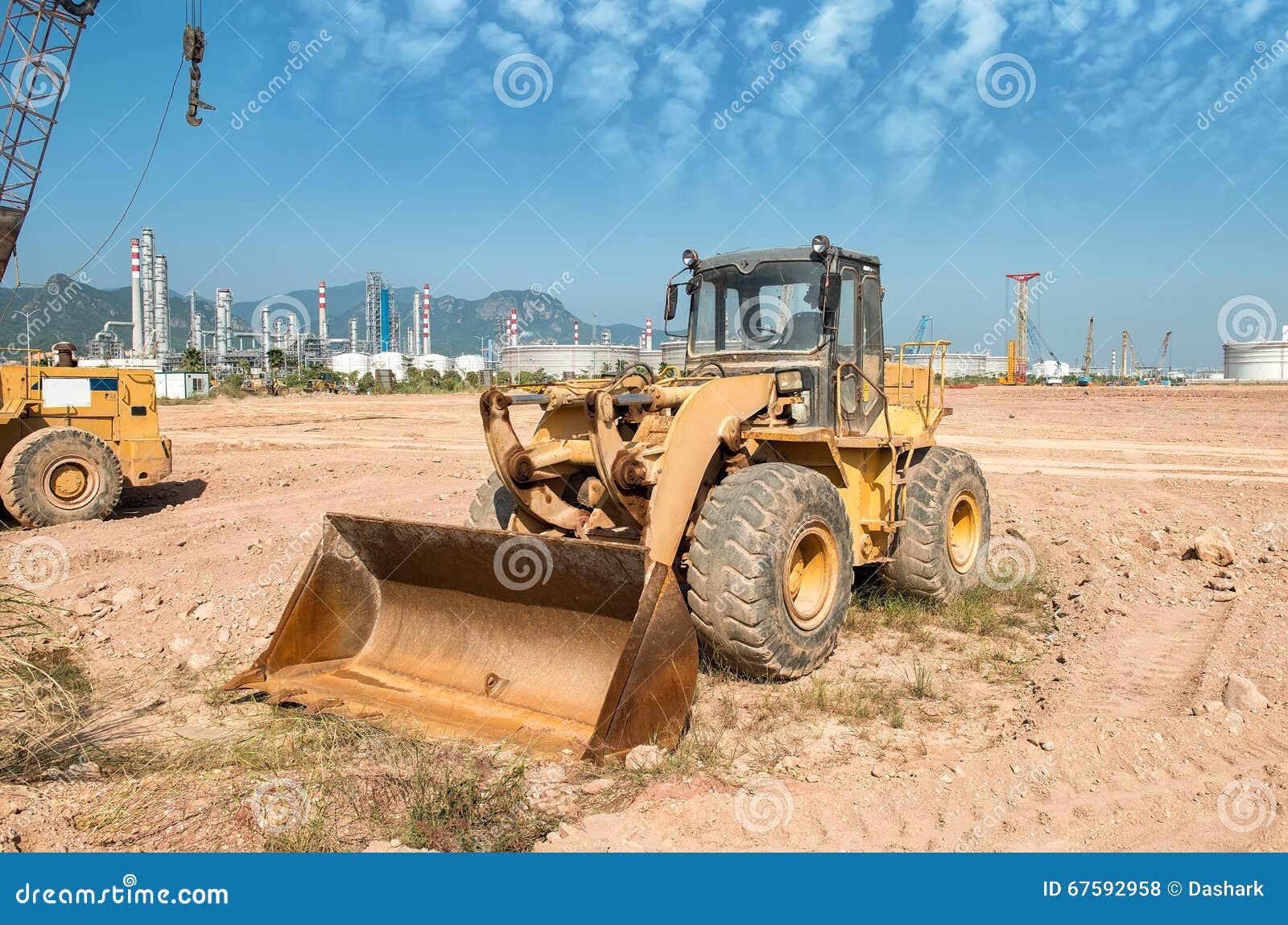 Excavator Loader Machine during Earthmoving Works Outdoors Stock Photo ...