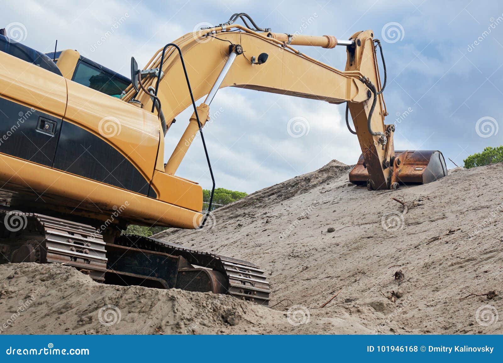 Excavator Loader Machine at Construction Site Stock Photo - Image of ...